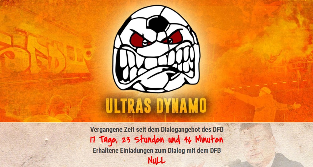 DFB: Ultras Dynamo zählen die Zeit ohne Einladung Dialog-Versprechen